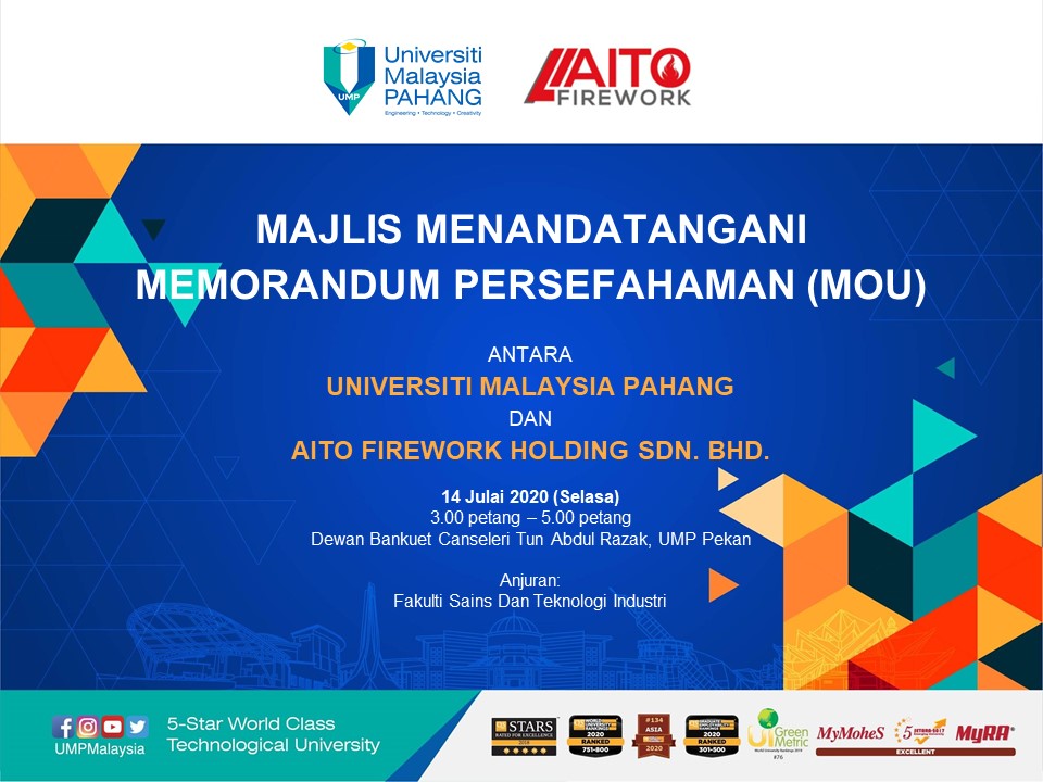 Majlis Menandatangani Memorandum Persefahaman (MOU) Universiti Malaysia Pahang bersama Aito ...